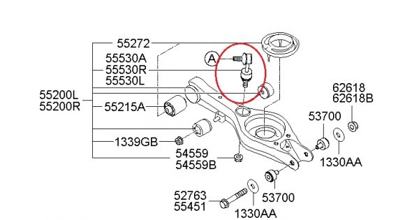 HYUNDAI / KIA - LINK ASSY-REAR STABILIZER [555303R000]