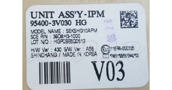 Hyundai Grandeur HG - USED UNIT ASSY-IPM [95400-3V030]