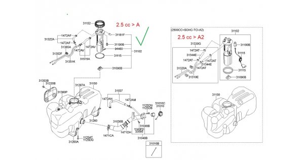 HYUNDAI - PIPE & GAUGE ASSY [311024F000]