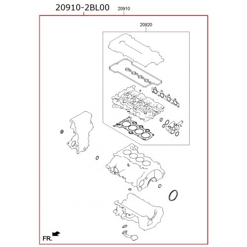 HYUNDAI - GASKET KIT-ENGINE OVERHAUL [209102BL00]