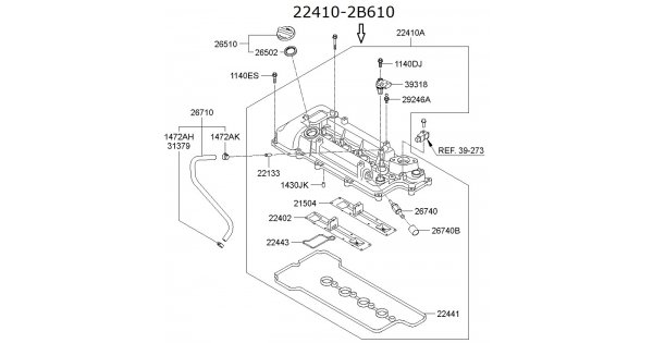 HYUNDAI / KIA - COVER ASSY-ROCKER [224102B610]